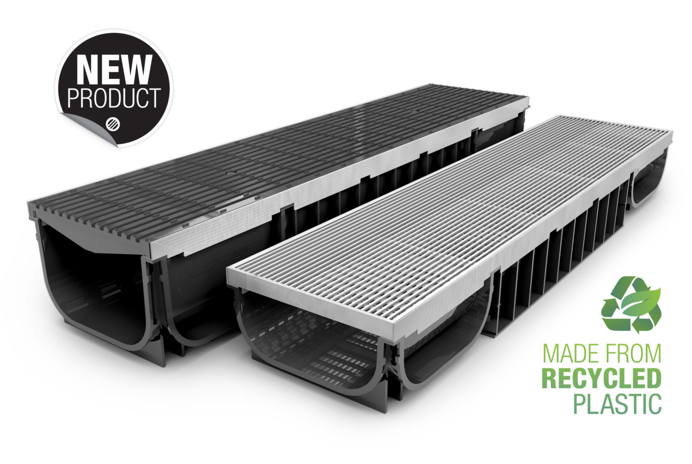 Environmentally-conscious drainage system made from recycled plastic ...